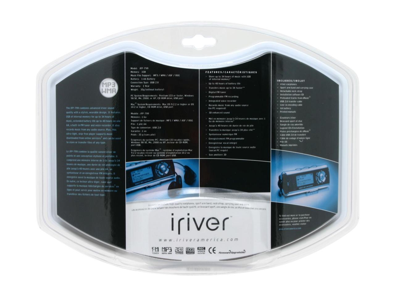 iRiver Gray 1GB MP3 Player IFP-799 - Newegg.com