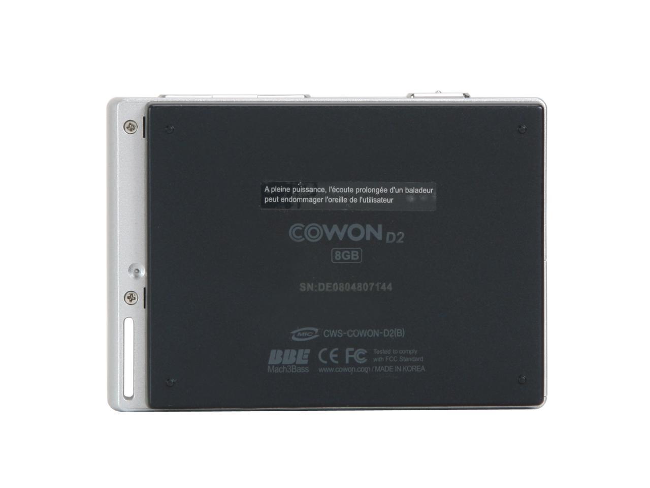 COWON D2 2.5" Black 8GB MP3 / MP4 Player - Newegg.com