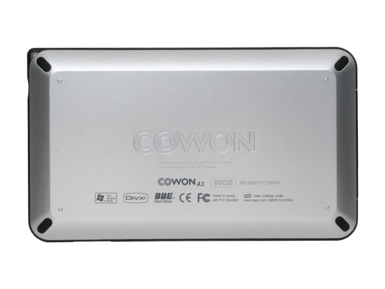 COWON A3 4" Silver 60GB MP3 / MP4 Player - Newegg.com