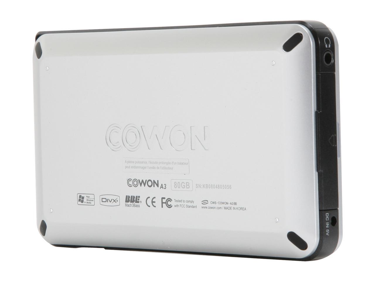 COWON A3 4" Silver 80GB MP3 / MP4 Player - Newegg.com
