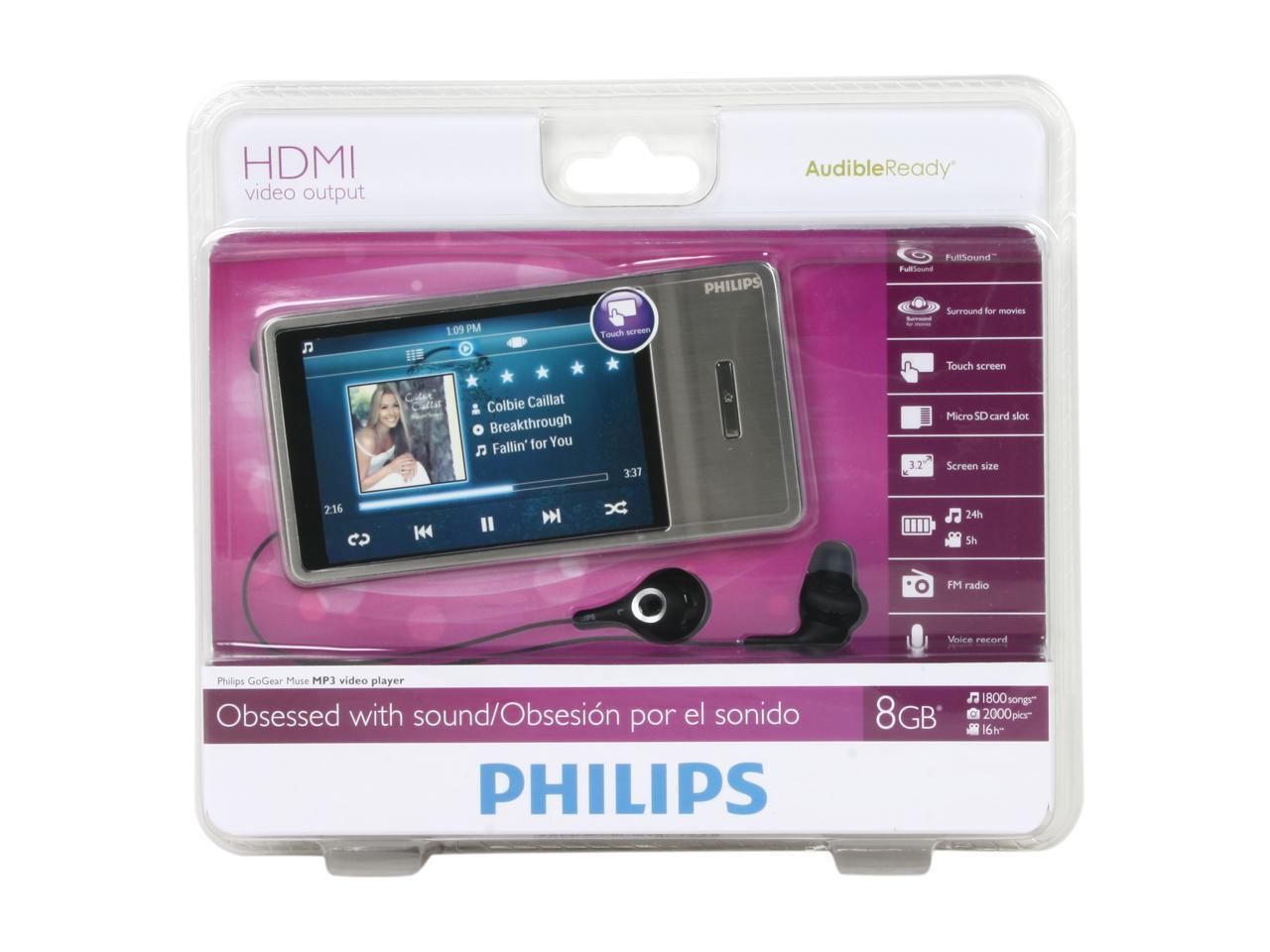 PHILIPS GoGear 3.2" Silver 8GB MP3 Video Player with FullSound Muse ...