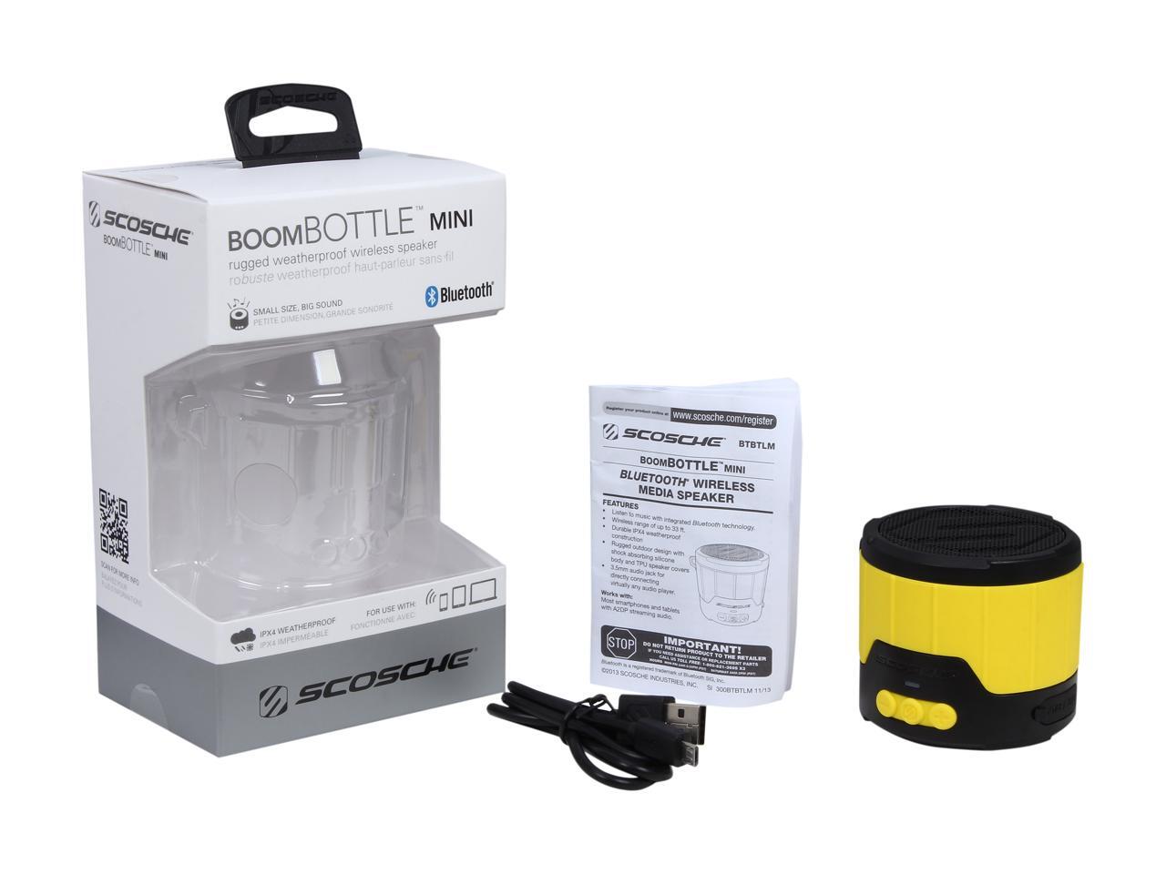 Scosche boomBOTTLE MINI YW RUGGED WEATHERPROOF WIRELESS SPEAKER ...