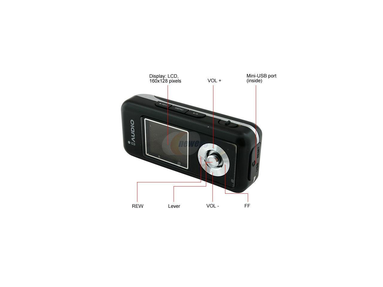 iAUDIO U3 Black 2GB MP3 Player U3-2048BL - Newegg.com
