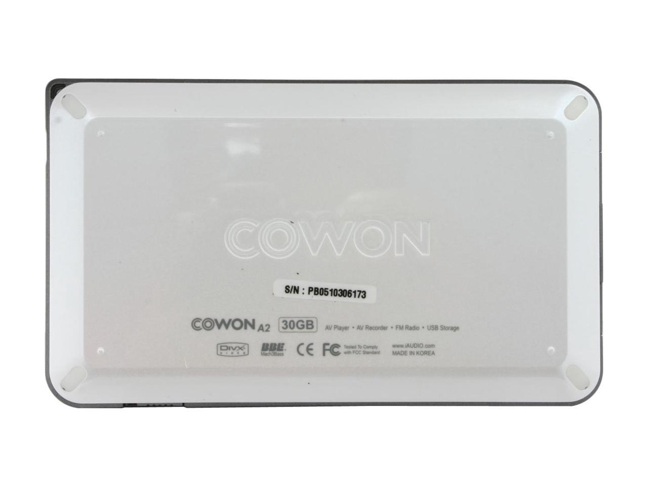 COWON A2 4" White 30GB MP3 / MP4 Player A2-30WH - Newegg.com