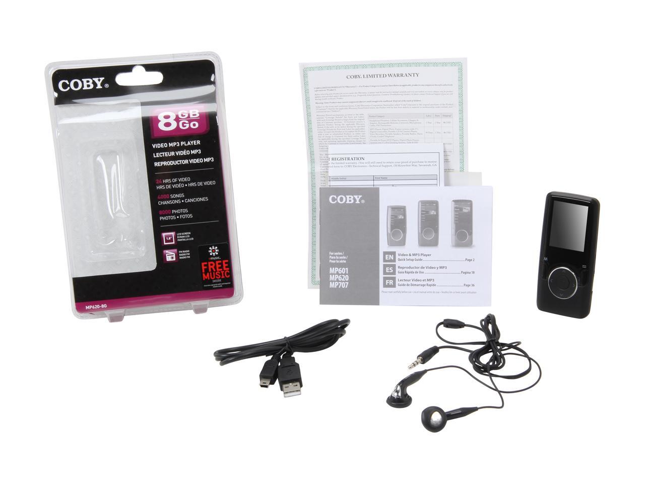 Coby 1.8" Black 8GB MP3 / MP4 Player MP620 - Newegg.com