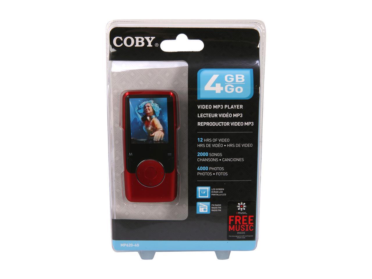 Coby 1.8" Red 4GB Video MP3 Player MP620 - Newegg.com