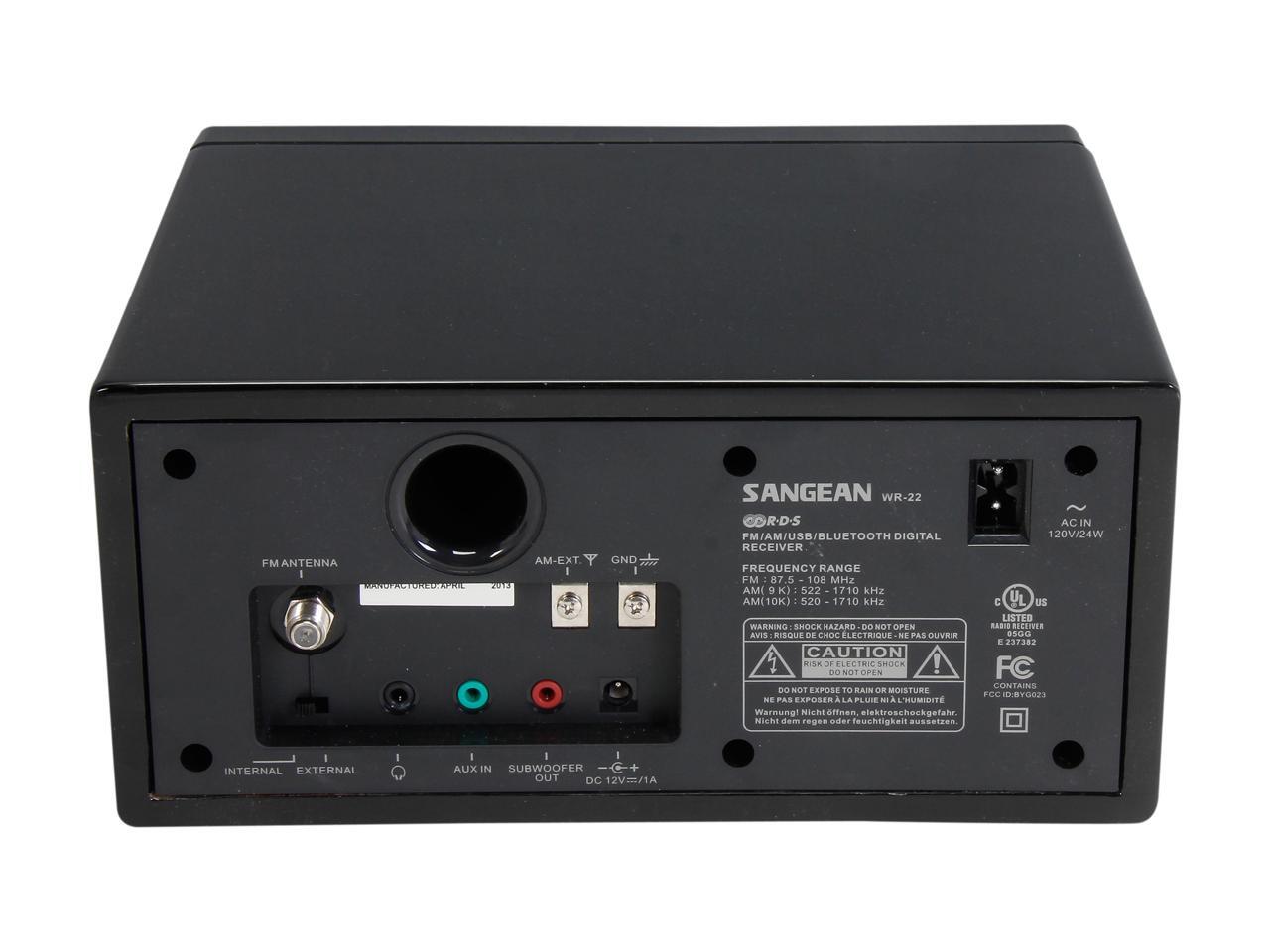 SANGEAN FM-RBDS / AM / USB / Bluetooth Digital Receiver WR-22BK - Newegg.com