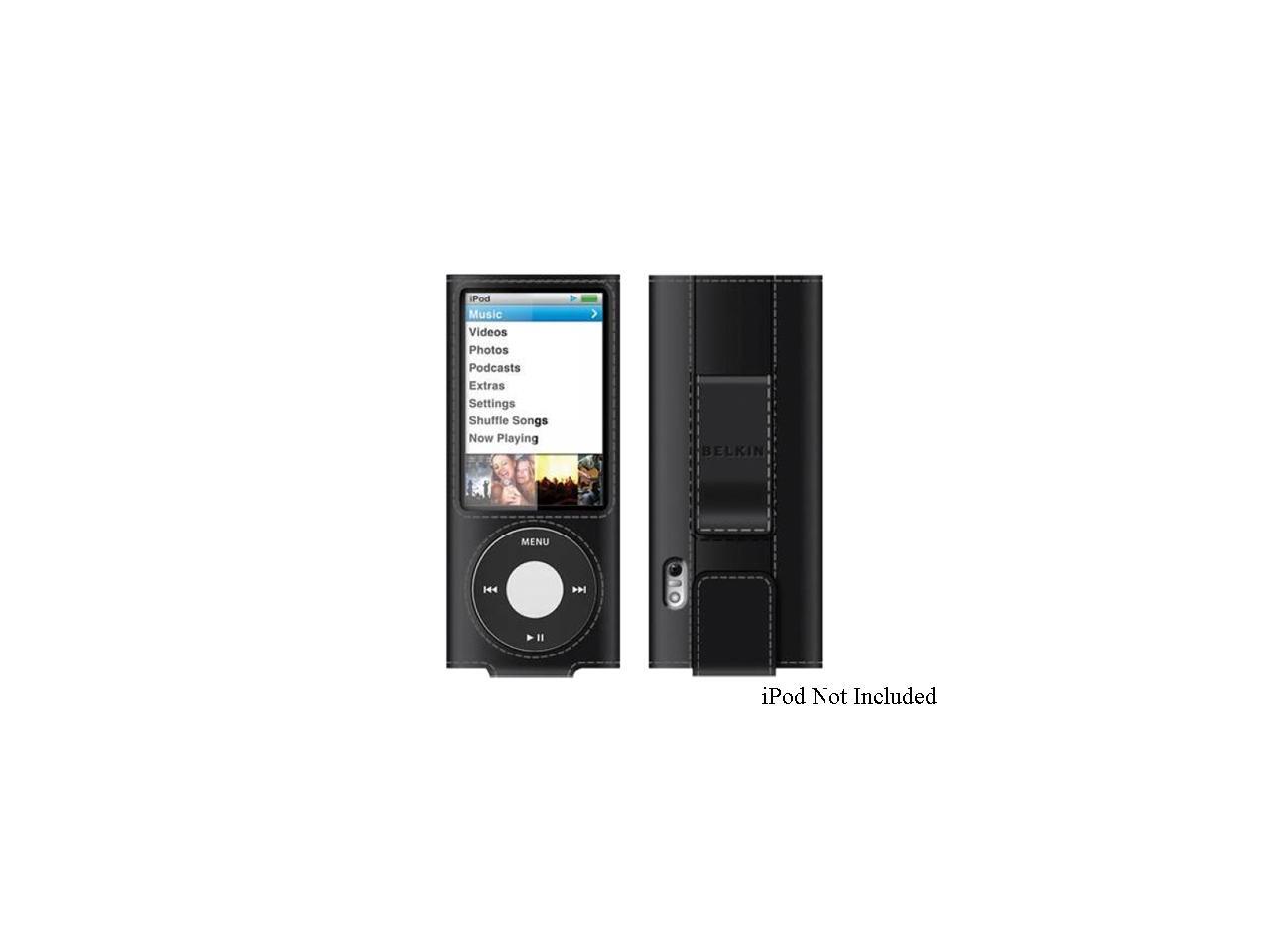 Belkin iPod Nano 5G Leather Sleeve with Clip (Black) F8Z511tt - Newegg.com