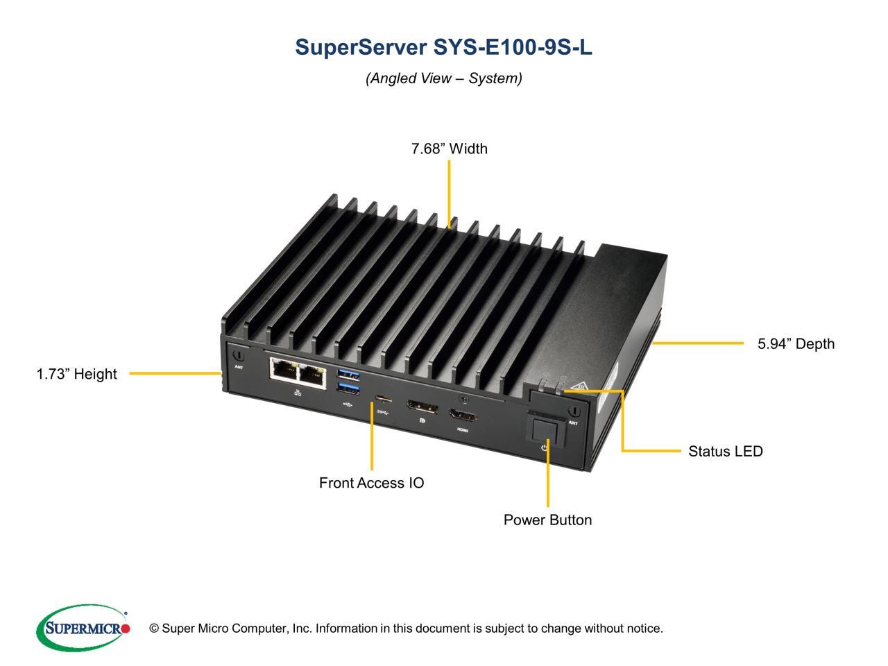 SUPERMICRO Mini PC Server System, Intel Core™ i3-7100U, 32GB DDR4 ...