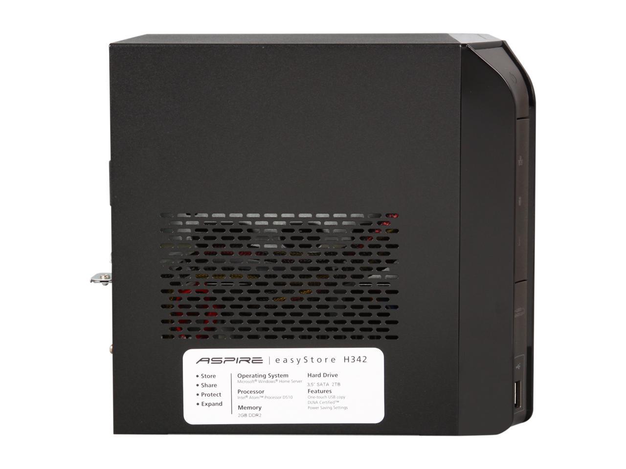 acer Aspire Easystore Tower Server System Intel Atom D510 1.66GHz 2C/4T ...