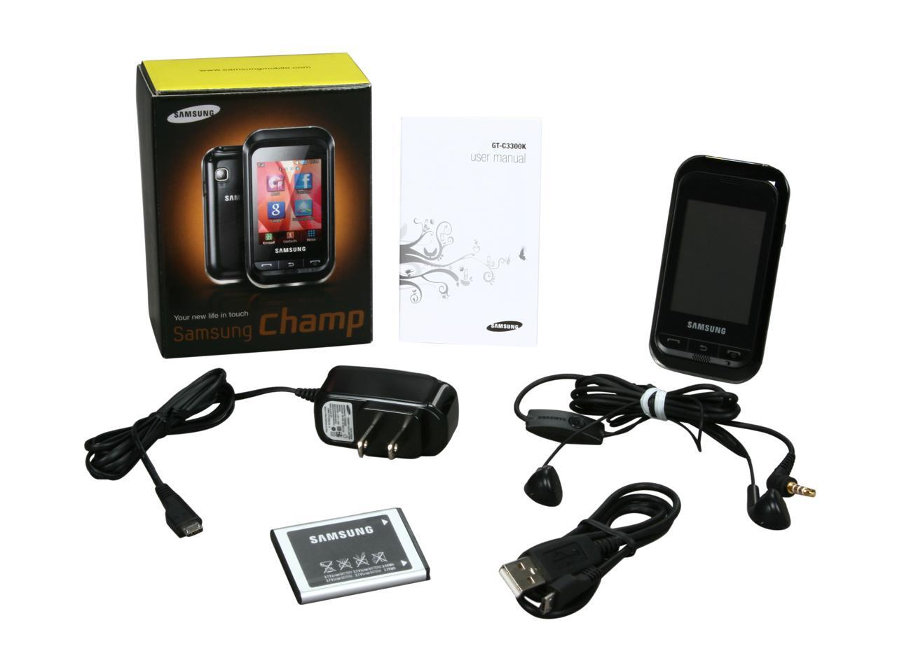 Samsung Champ Black Unlocked GSM Touch Screen Phone with 1.3MP Camera ...