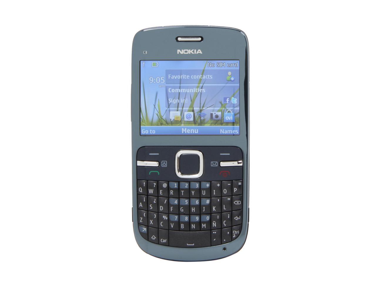 Nokia C3-00 Slate Gray Unlocked GSM Smart Phone w/ Full QWERTY Keyboard ...