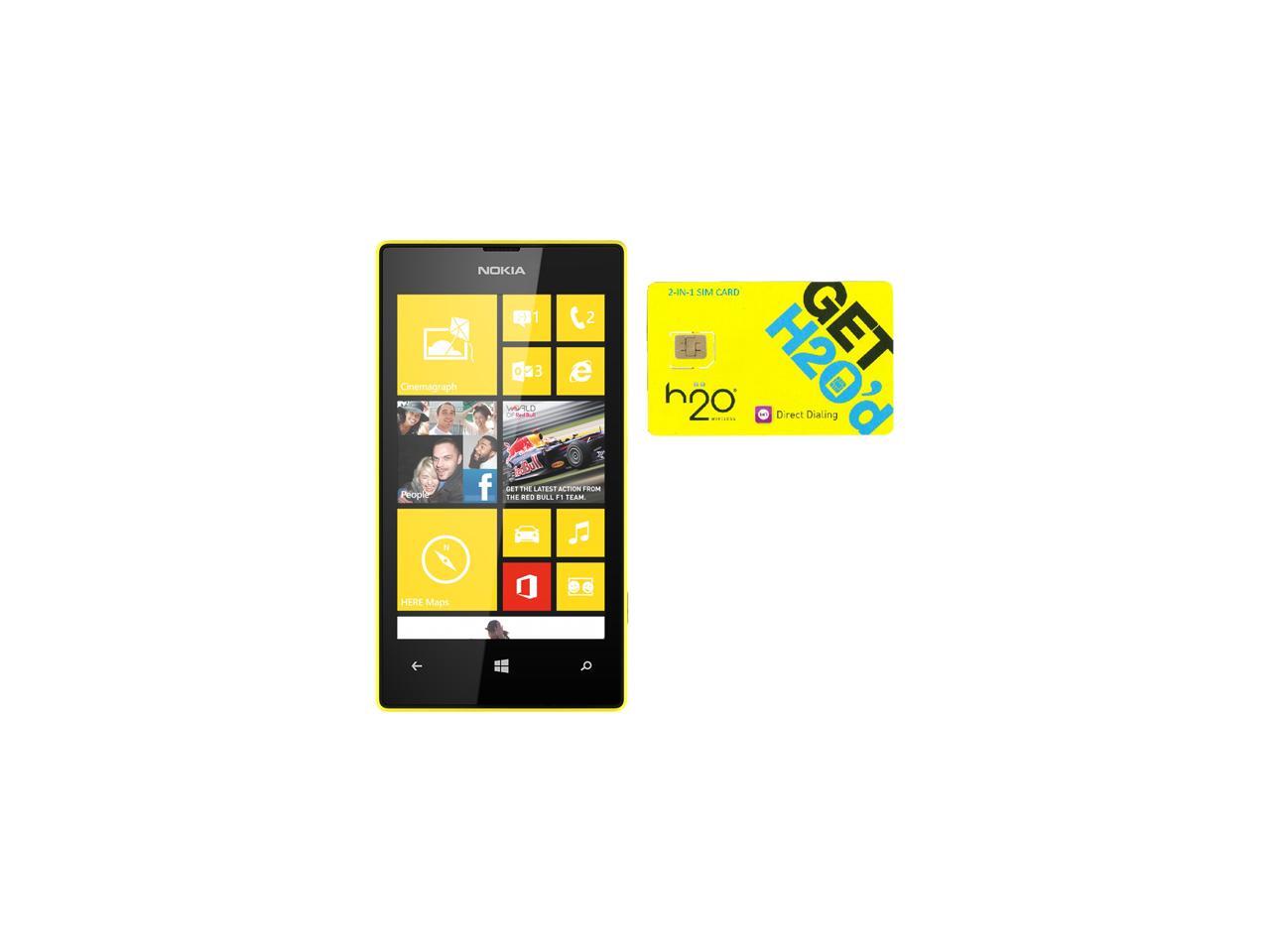 Nokia Lumia 520 RM-915 Black/Yellow Windows 8 OS Phone + H2O $30 SIM ...