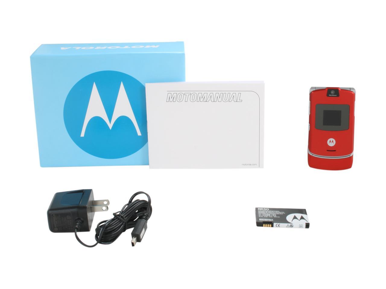 Motorola RAZR Red Unlocked GSM Flip Phone With Stylish Design (V3 ...