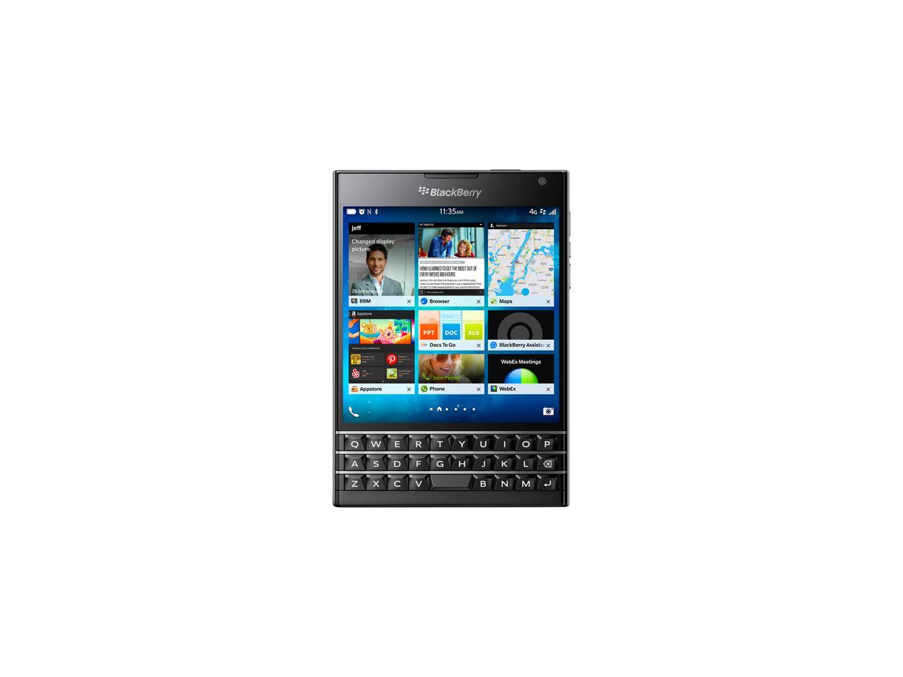 Refurbished: BlackBerry Passport SQW100-1 4G LTE Unlocked GSM Phone 4.5" Black 32GB 3GB RAM ...