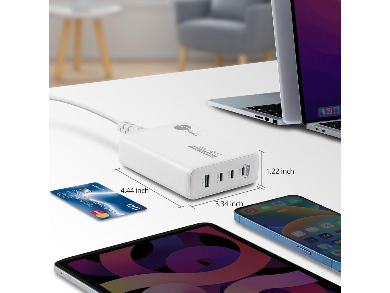 SIIG 240W GaN PD 3.1 Charger - 3C1A - 3x USB-C + 1x USB-A - White AC-PW1X11-S1 - Newegg.com