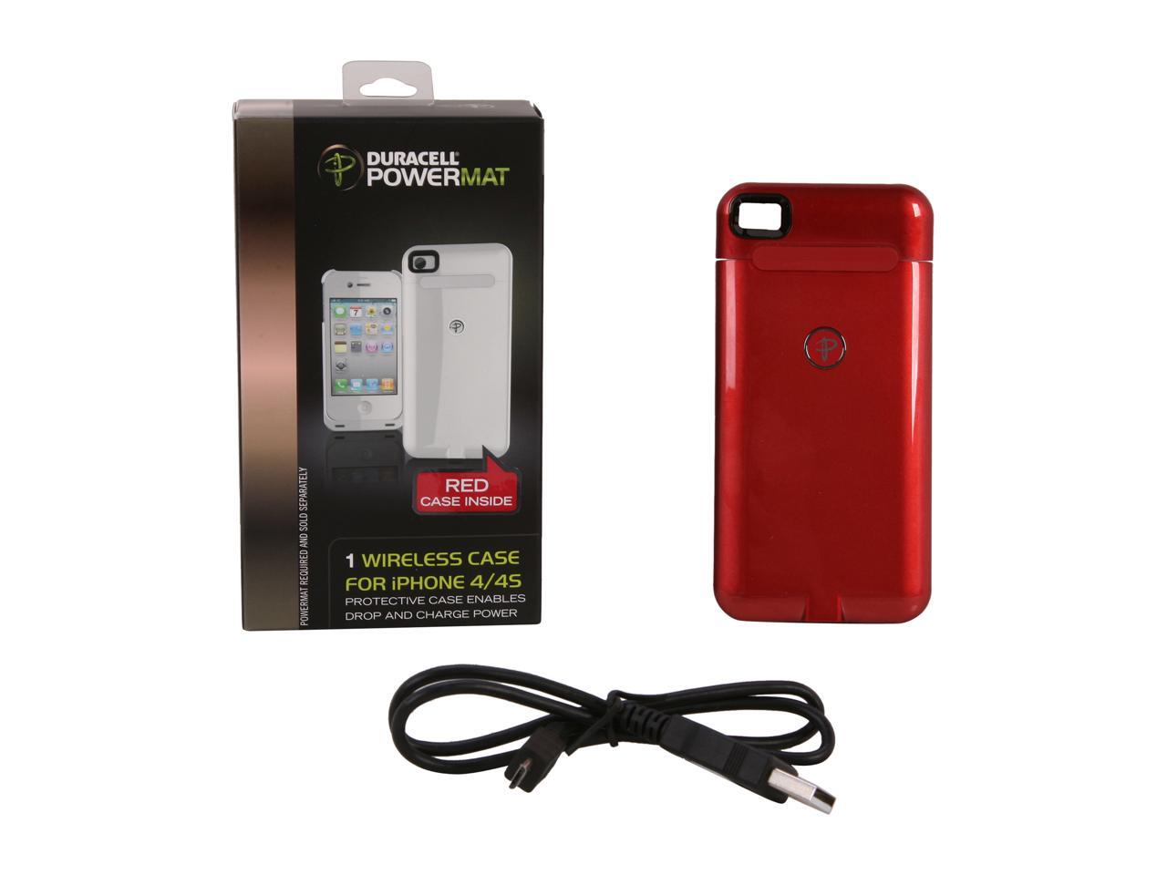 Duracell Powermat Red Wireless Charge Case For iPhone 4/4S RCA4R1 ...