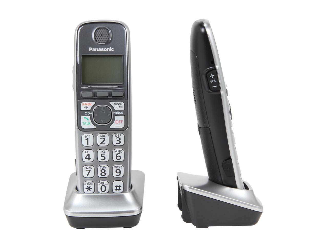 Panasonic KX-TG7743S link-to-cell 1.9 GHz Digital DECT 6.0 3X Handsets Cordless Phones ...
