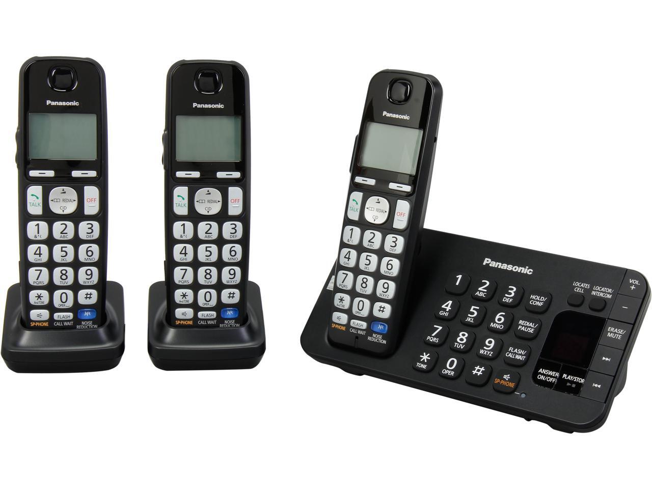 Panasonic KX-TGE243B 1.9 GHz DECT 6.0 3X Handsets Expandable Digital ...