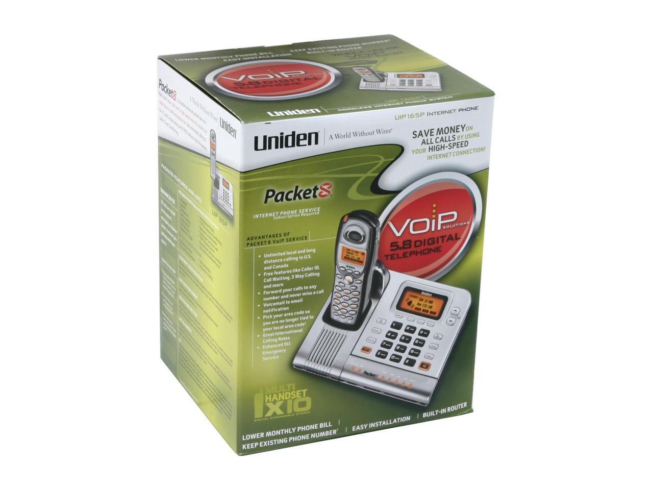 Uniden UIP165P Packet8 Compatible 5.8GHz Digital VoIP Telephone ...