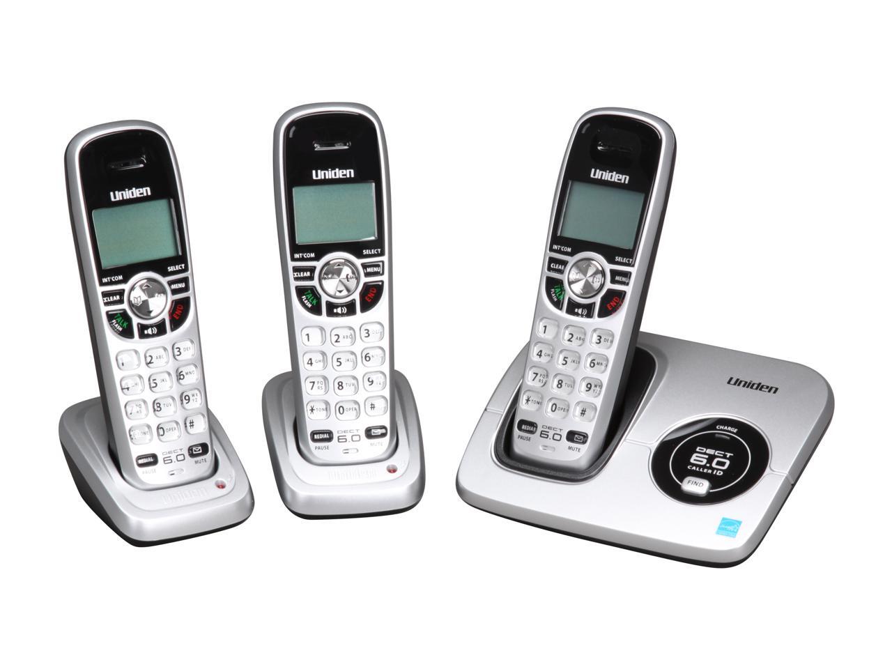 Uniden DECT1560-3 1.9 GHz Digital DECT 6.0 3X Handsets Cordless Phone ...