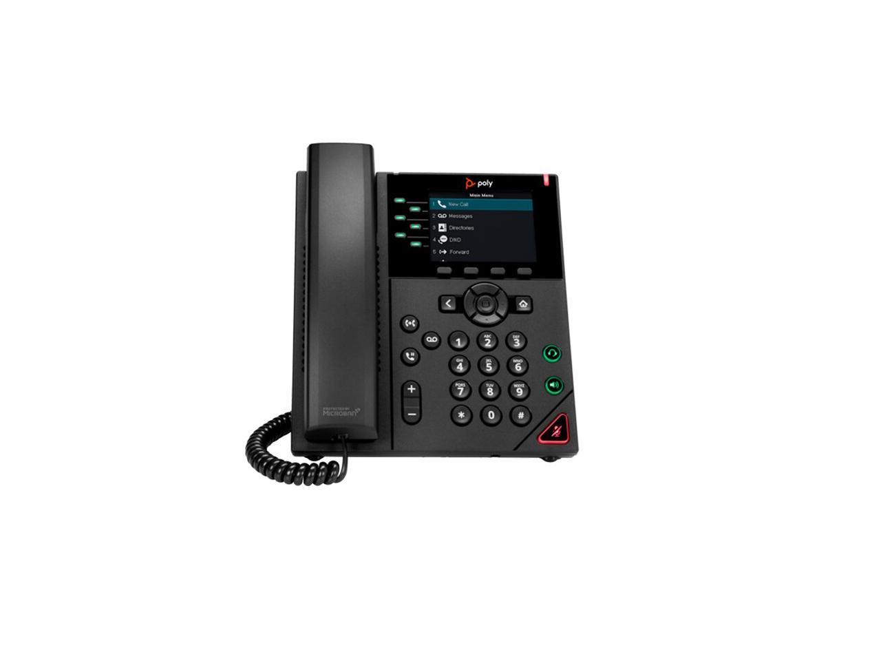 HP Poly VVX 350 6-Line IP Desk Phone with Power Supply 89B69AA#ABA ...