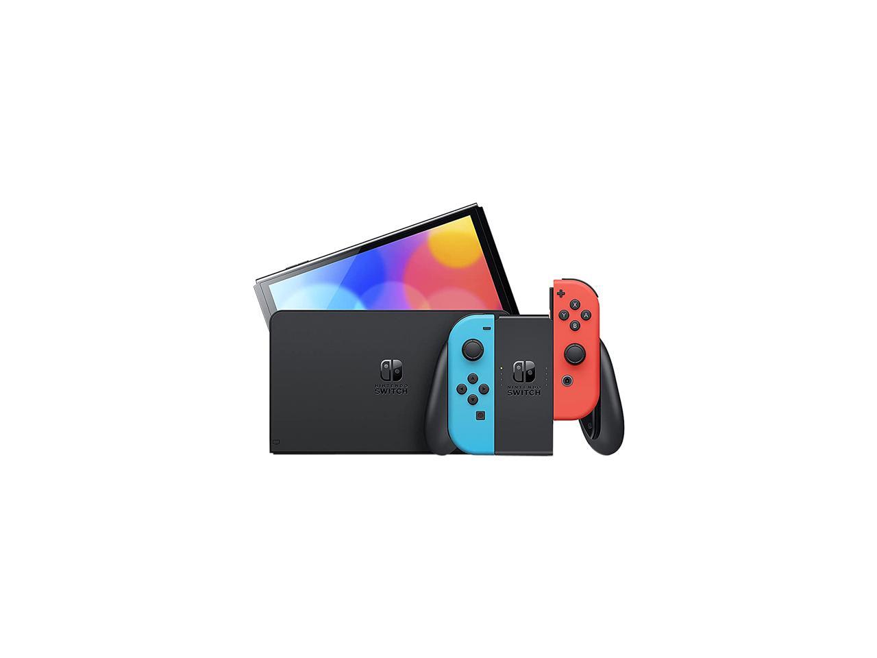 Nintendo Switch (OLED model) w/ Neon Red & Neon Blue Joy-Con - Newegg.com