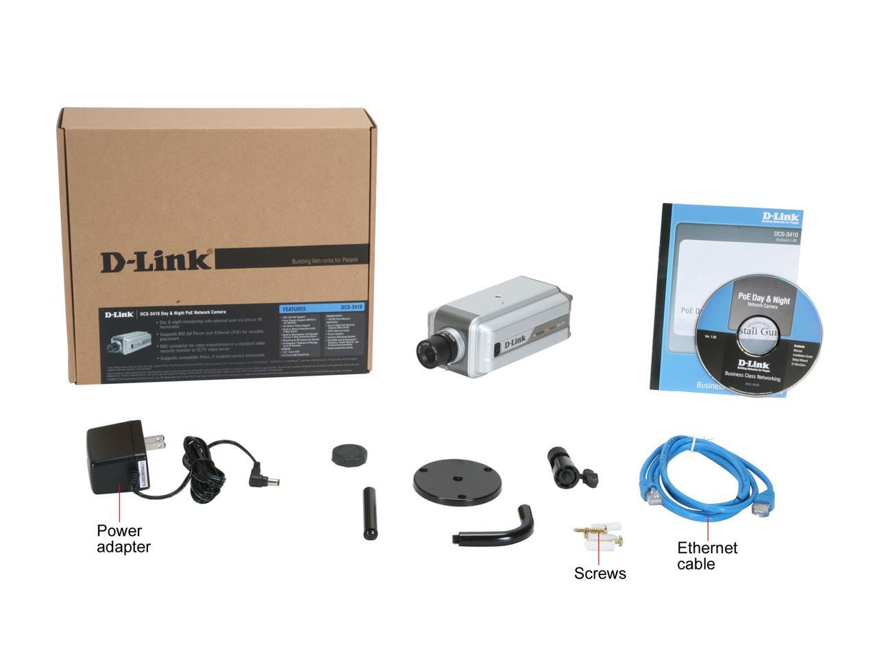 D-Link DCS-3410 Fixed Network Camera, Day & Night, PoE - Newegg.com