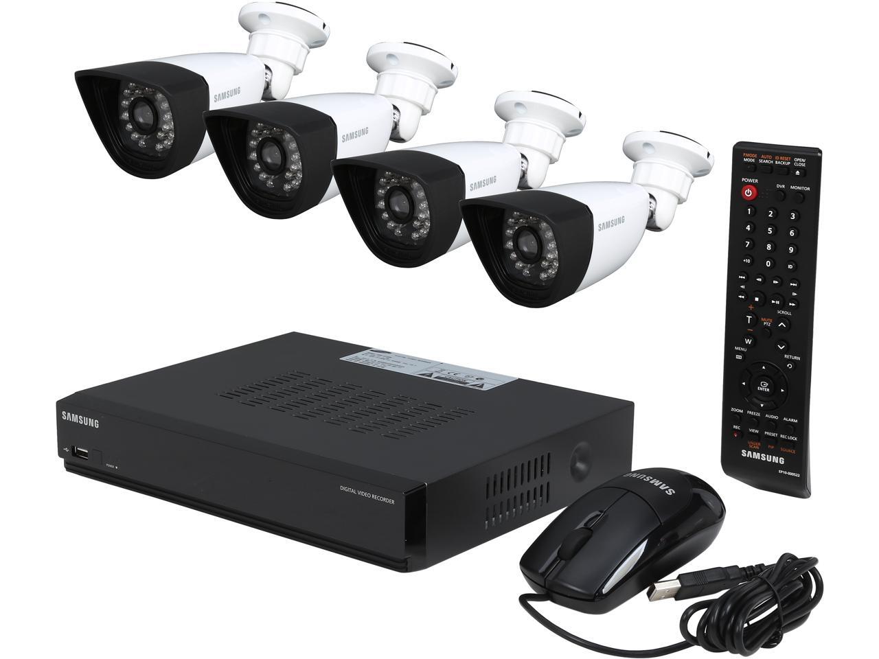 SAMSUNG SDS-P3040 4 Channel DVR Security System with 4 600TVL CIF ...