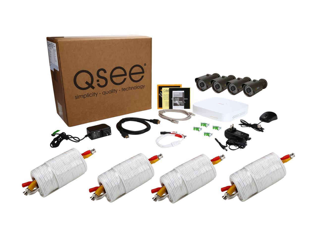 Q-SEE QC304-4H4-1 4 Ch. 960H Surveillance DVR + 4 x 900 TVL 36 IR LEDs ...