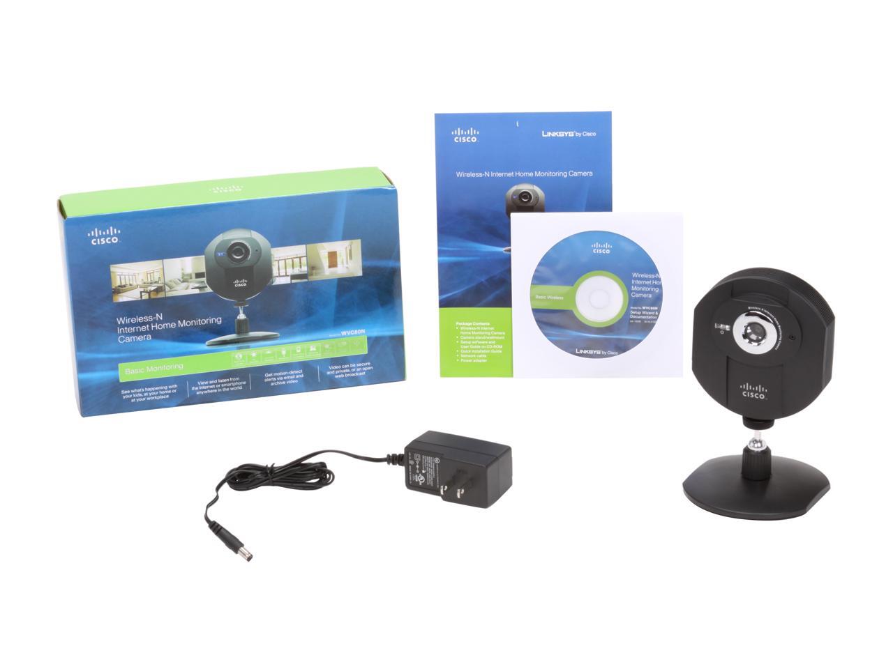 Linksys Wireless-N+RJ45 IP Camera with 1-Way Audio / Wi-Fi Protected ...