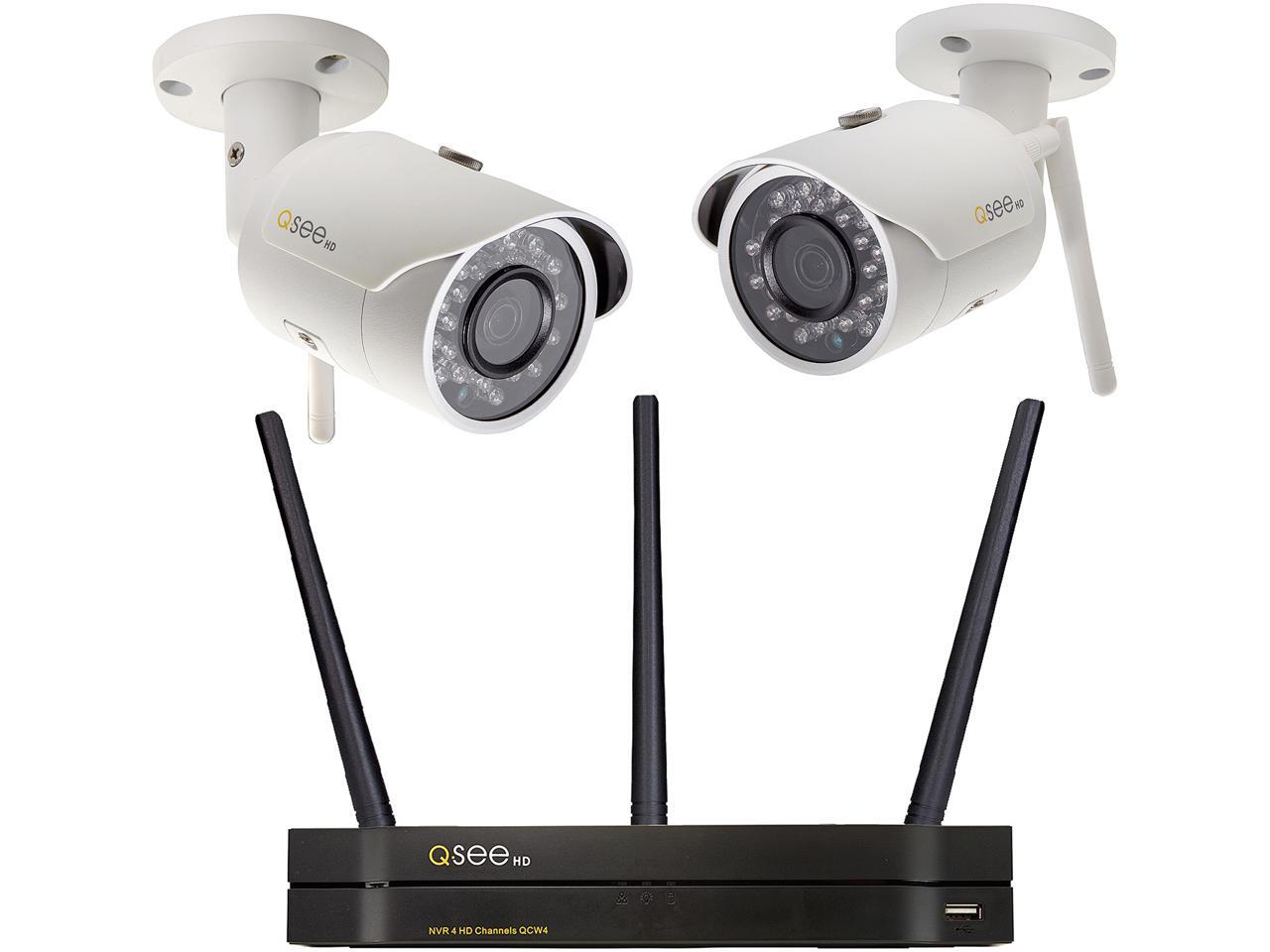 Q-See 4-Channel Wi-Fi Security System with 2 Wi-Fi 3MP Bullet Security ...