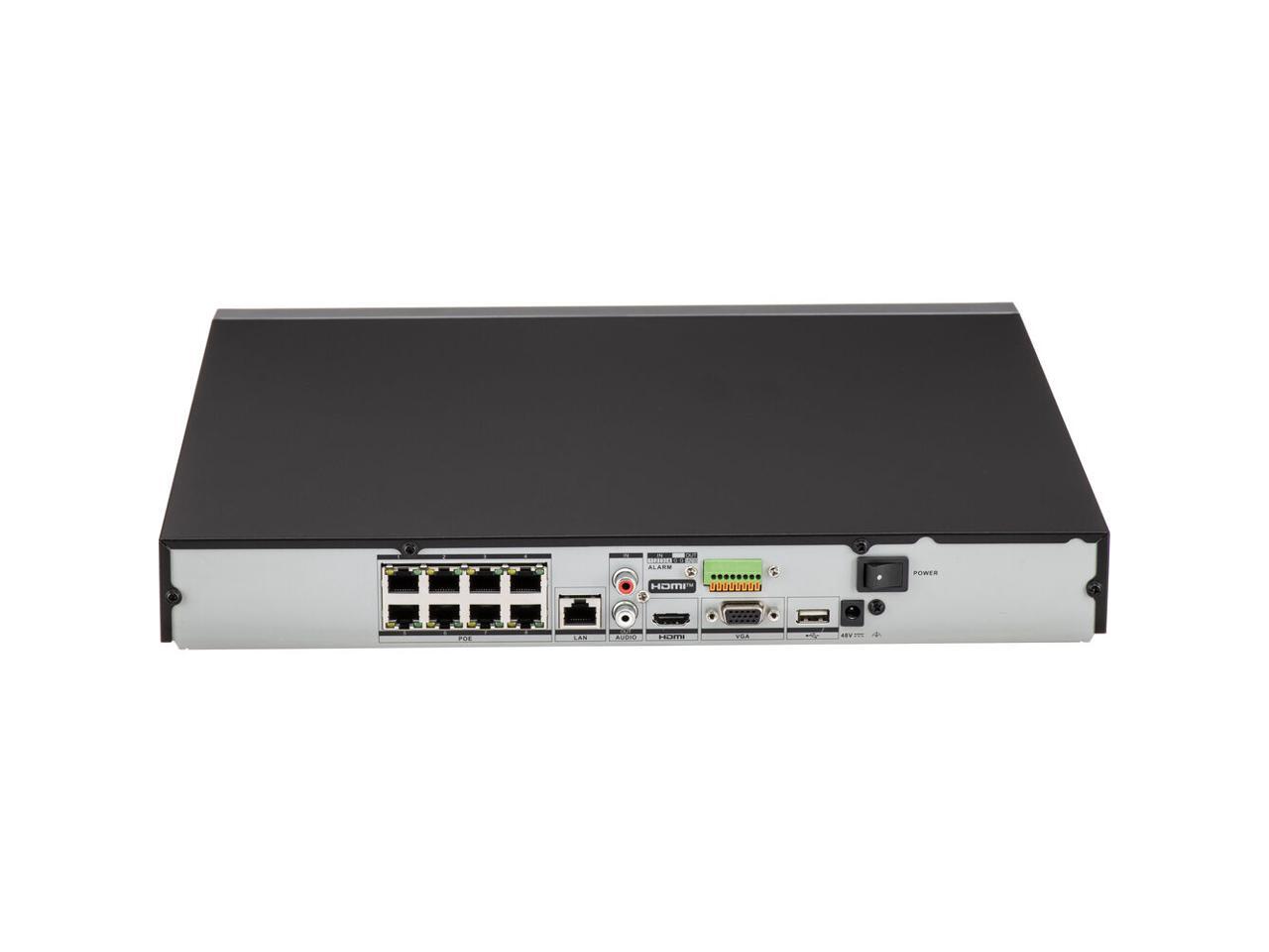 Hikvision DS-7608NXI-K2/8P-2TB Two-Way Audio: 1-ch, RCA (Linear, 1 KO) 8-ch Plug and Play ...