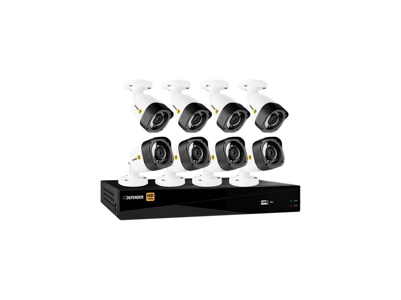 Defender HD 1080p 8 Channel 1TB DVR Security System and 8 Bullet ...