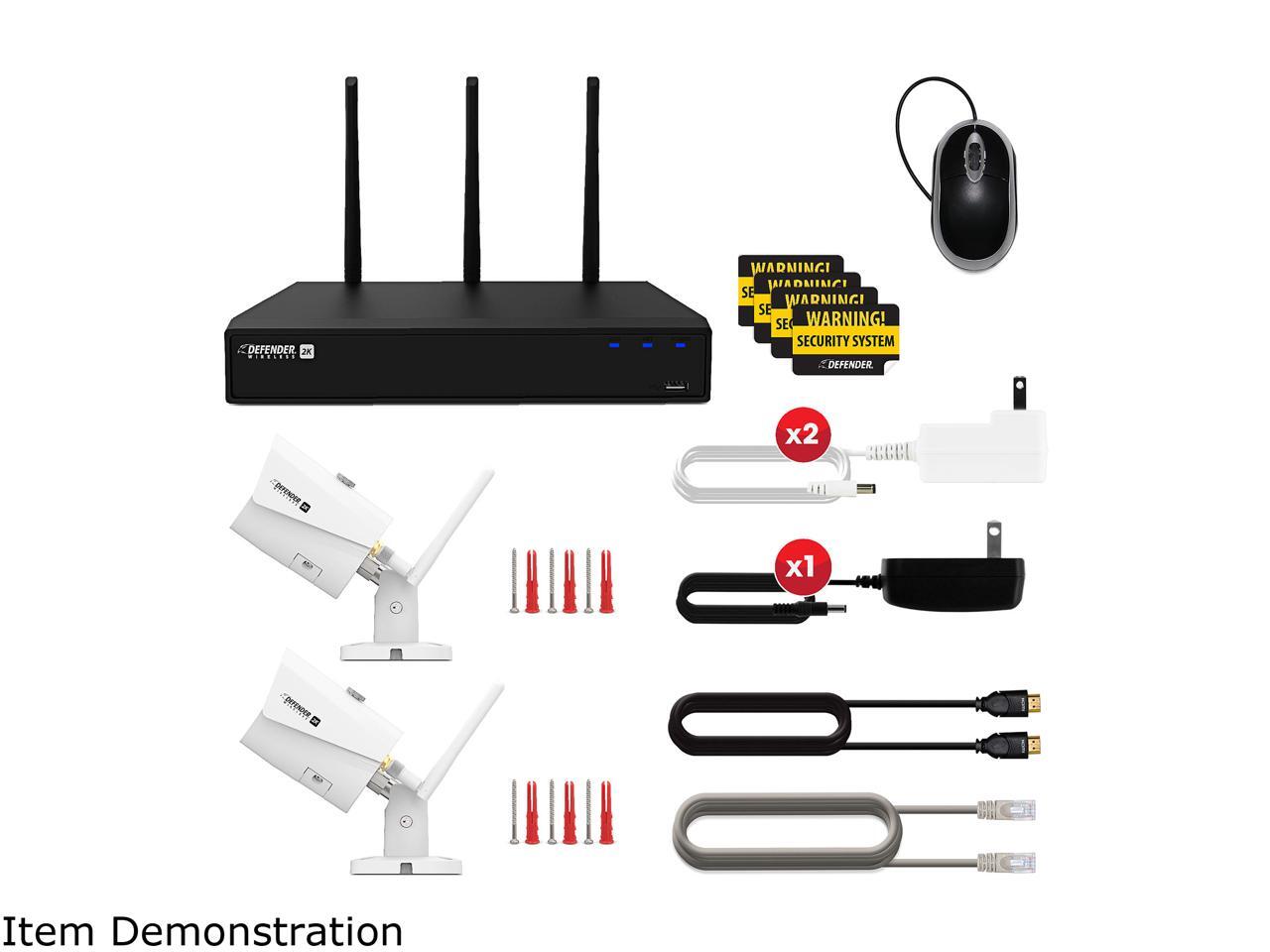 Defender 2K (4MP) Wireless 4 Channel 1TB NVR Security System with ...
