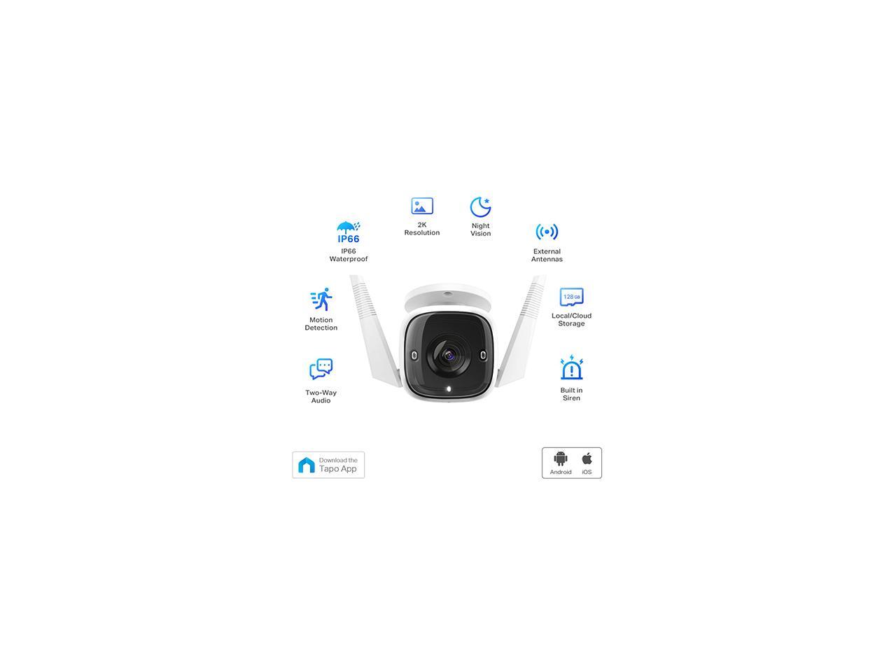 TP-Link Tapo 2K HD Security Camera Outdoor Wired, IP66 Weatherproof ...