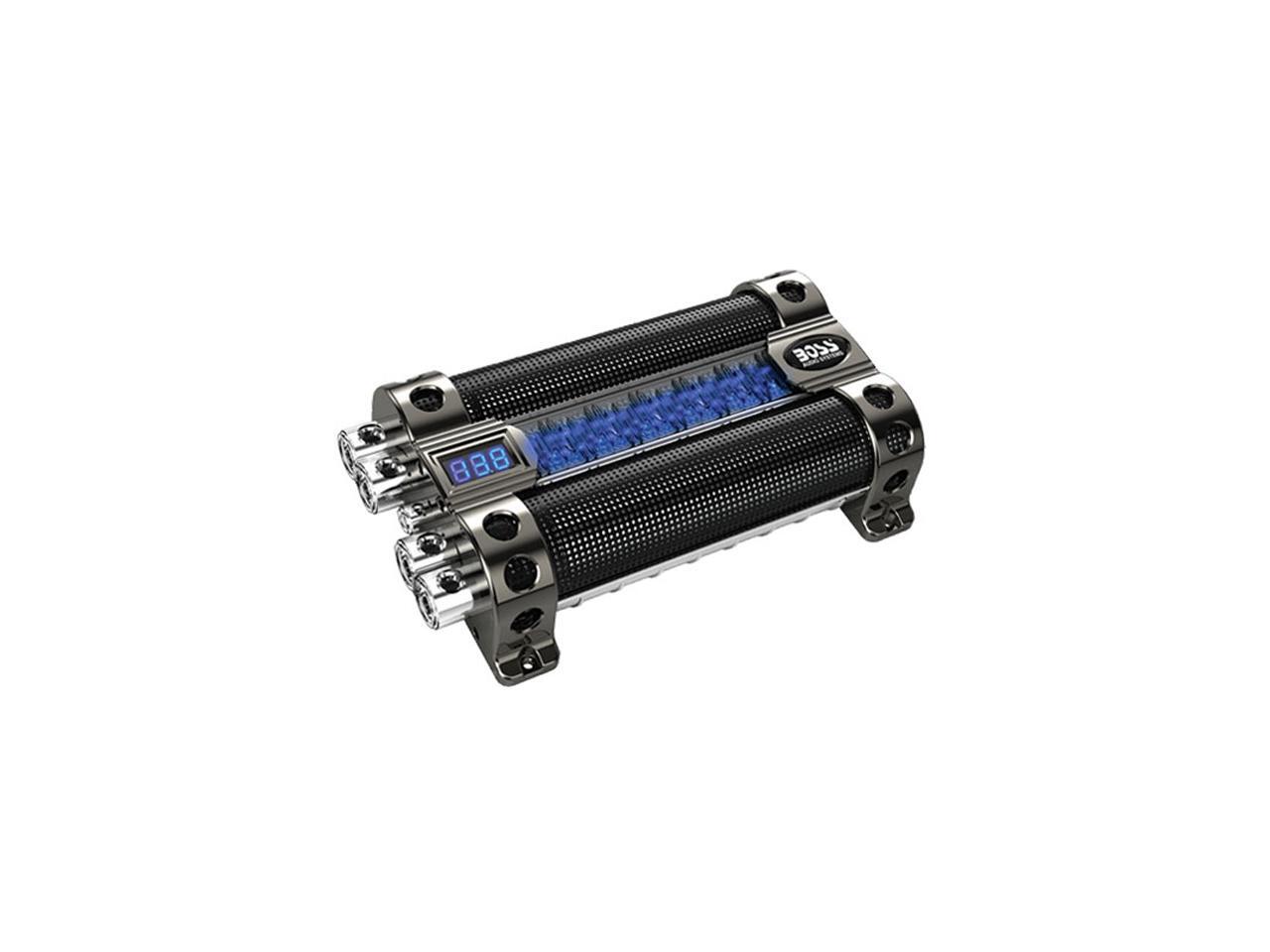 Boss CAP8 8-Farad Capacitor with Digital Voltage Meter, Black Chrome ...