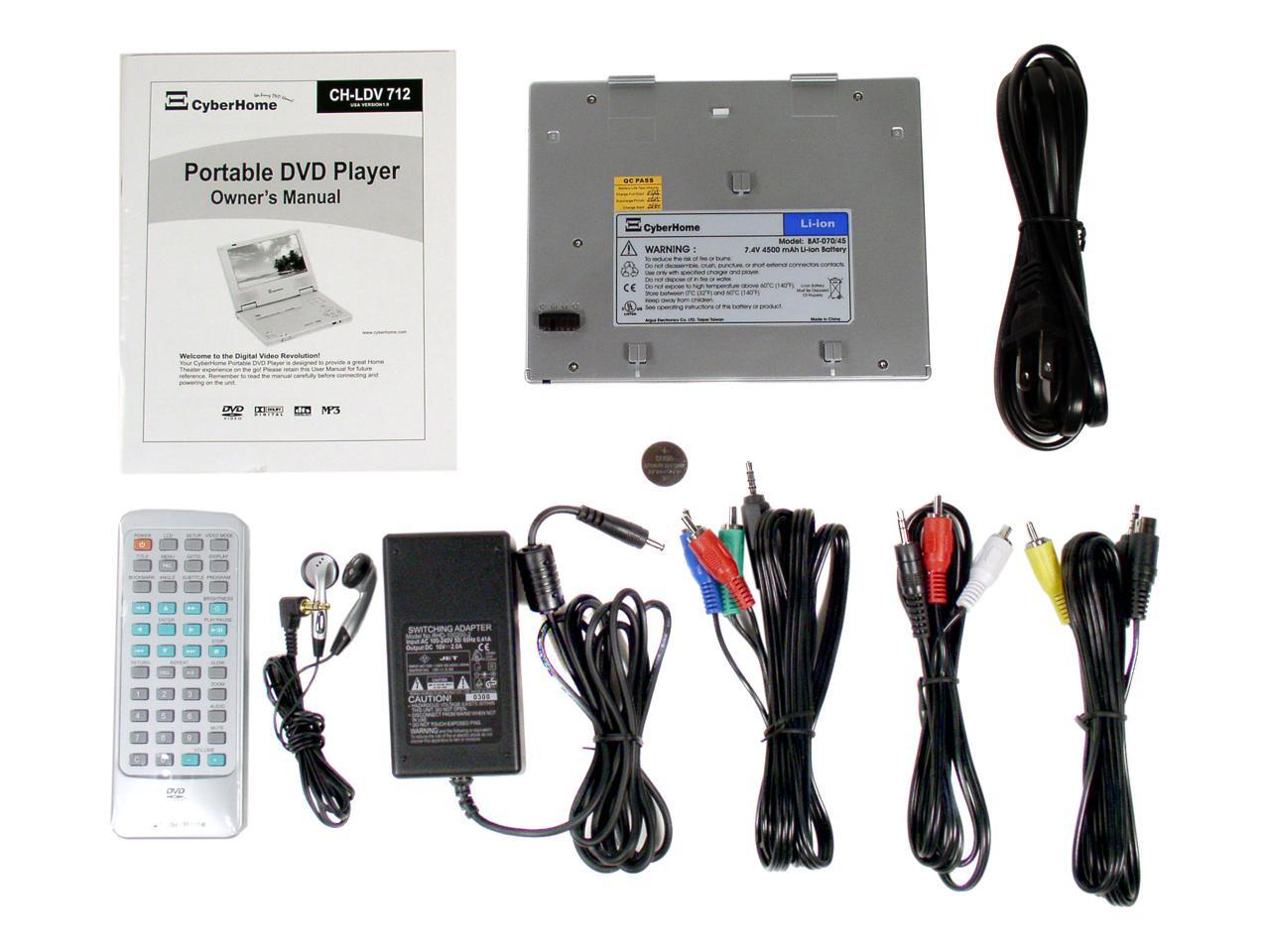 Open Box: CyberHome CH-LDV 712 Portable DVD Players W/ 7" 16:9 LCD ...