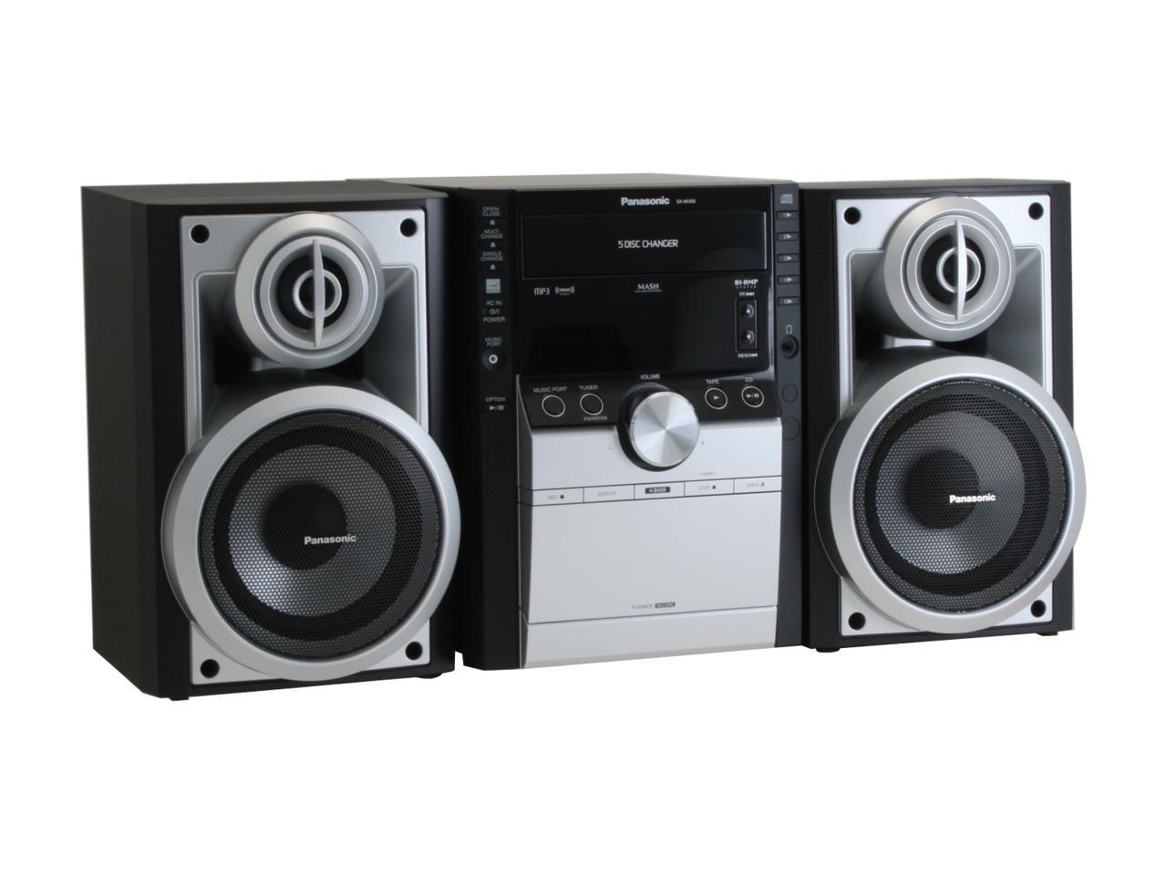 Panasonic CD/Cassette/Radio 5-Disc Changer Mini Audio System SC-AK450 ...