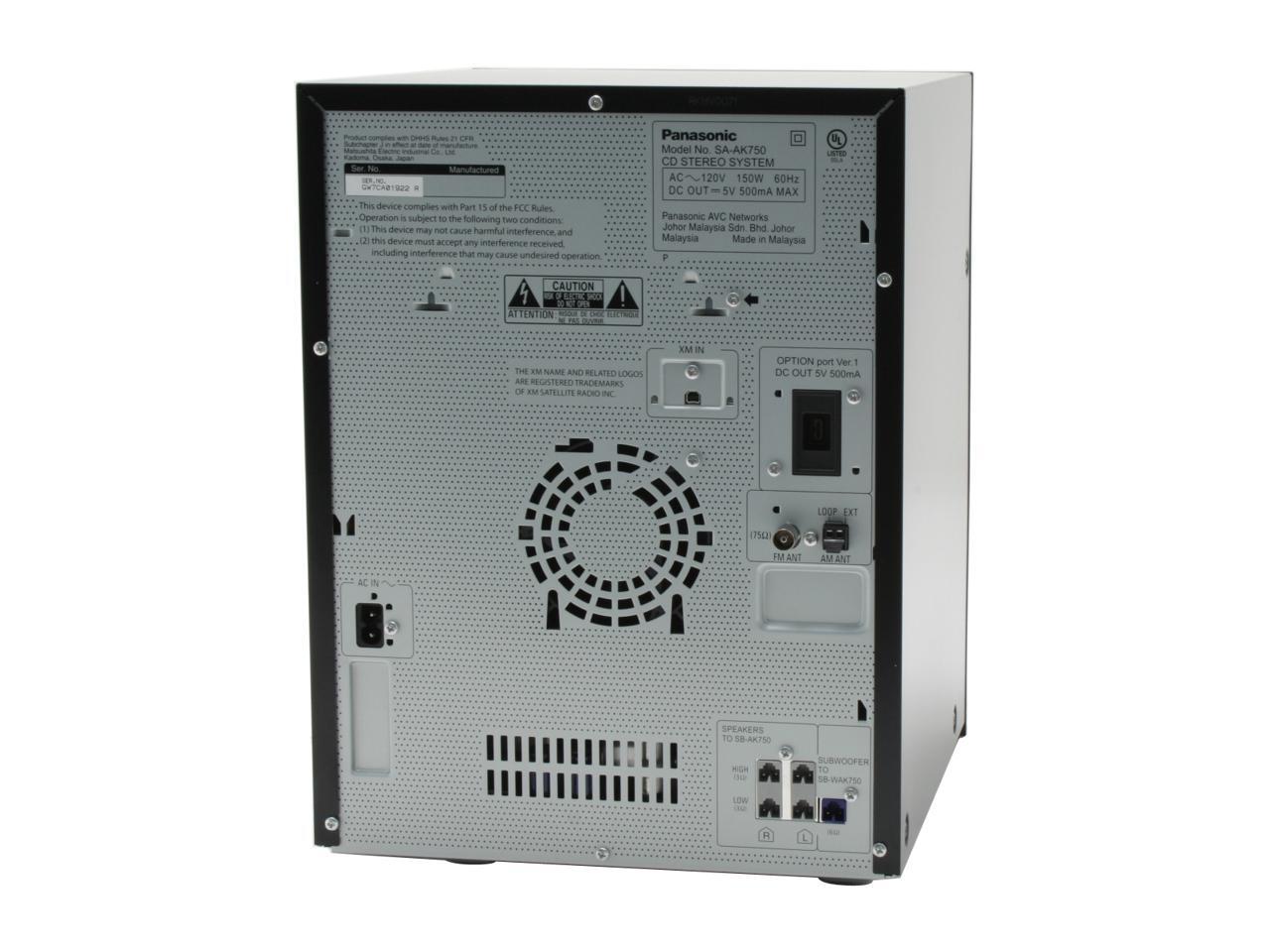 Panasonic CD/Cassette/Radio 5-Disc Changer Mini Audio System SC-AK750 ...