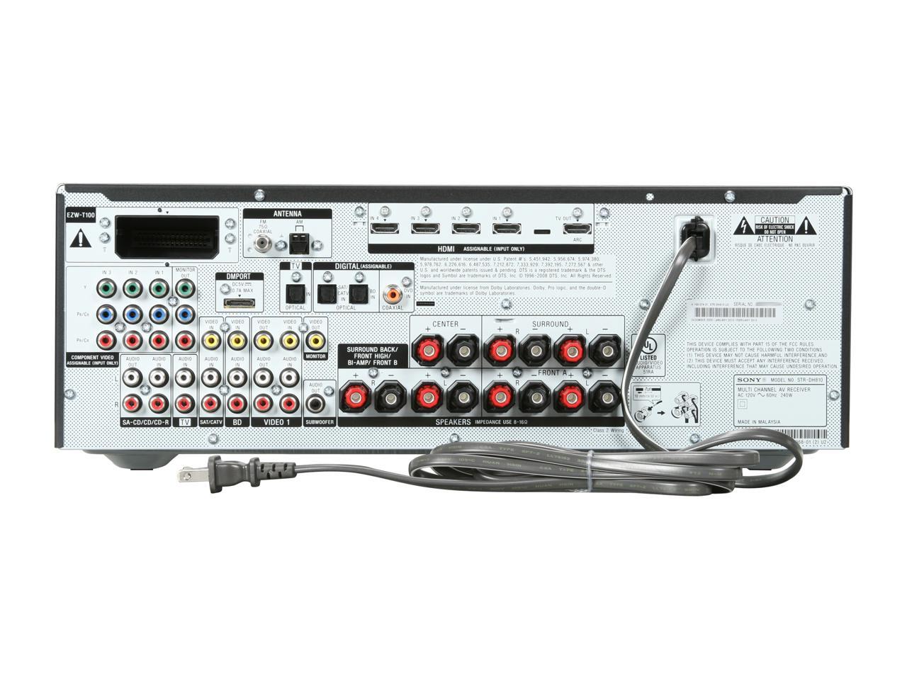 SONY 7.1-Channel Home Theater A/V Receiver STR-DH810 - Newegg.com