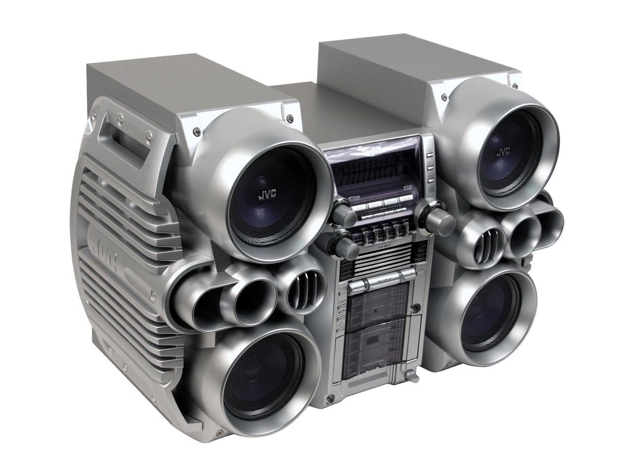 JVC CD/Cassette/MP3/Radio 5-CD Tray Changer Mini Audio System HX-GX7 ...