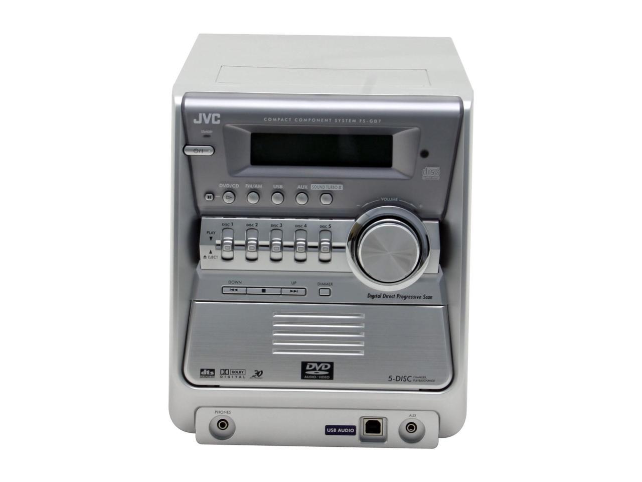 JVC FS-GD7 Progressive Scan 5-DVD Micro Component System w/ USB Input ...
