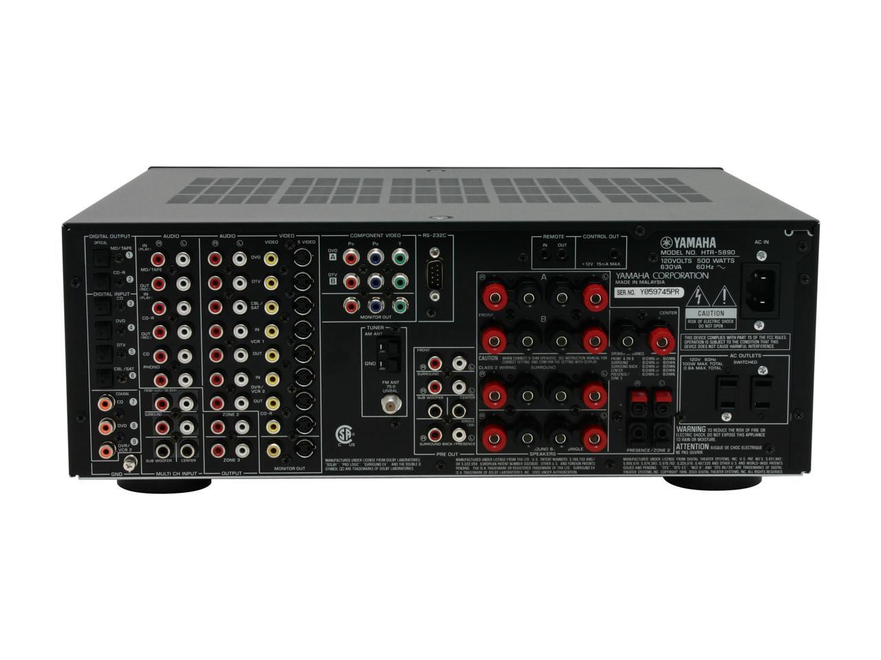 YAMAHA HTR-5890 7.1-Channel Digital Home Theater Receiver - Newegg.com