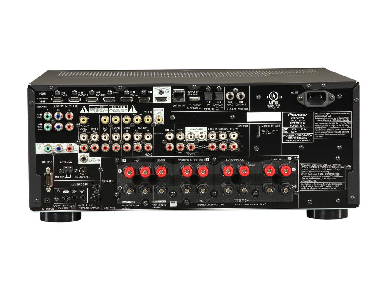 Pioneer SC-63 7.2-Channel Receiver - Newegg.com