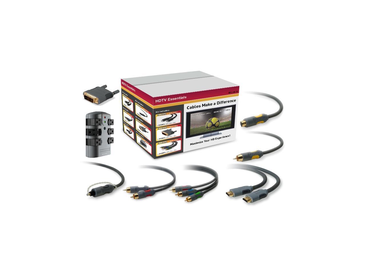 BELKIN PURE AV AB26004 6 ft. HDTV Essentials Kit with Surge Protector ...