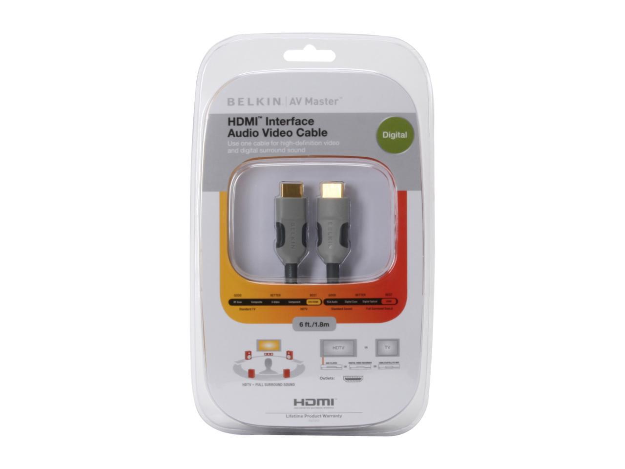 BELKIN PURE AV AM22300-06-SN 6 ft. HDMI Interface Audio Video Cable ...