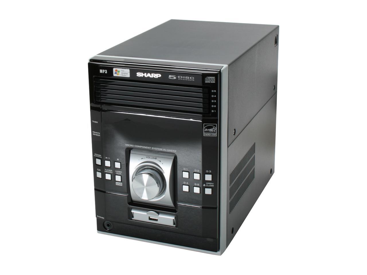 SHARP CD/MP3/Radio 5-Disc Changer Shelf System XL-UH242 - Newegg.com