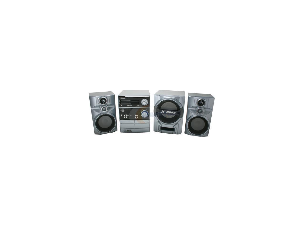 SHARP CD/Cassette/MP3/Radio 5-Disc Changer Mini Audio System CD-SW330 ...