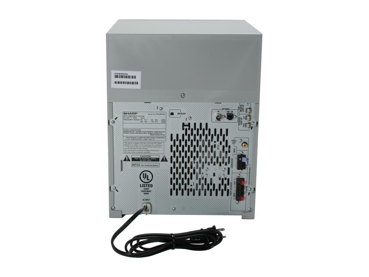 SHARP CD/Cassette/MP3/Radio 5-Disc Changer Mini Audio System CD-SW330 ...